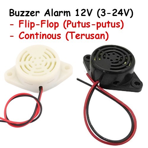 Jual Buzzer Aktif 3 sd 24V / 5V / 12V DC Continous / Putus Putus Mode ...