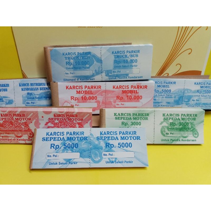 Jual CETAK KARCIS PARKIR MOTOR MOBIL BUS TRUCK BOX BISA SATUAN TERMURAH ...