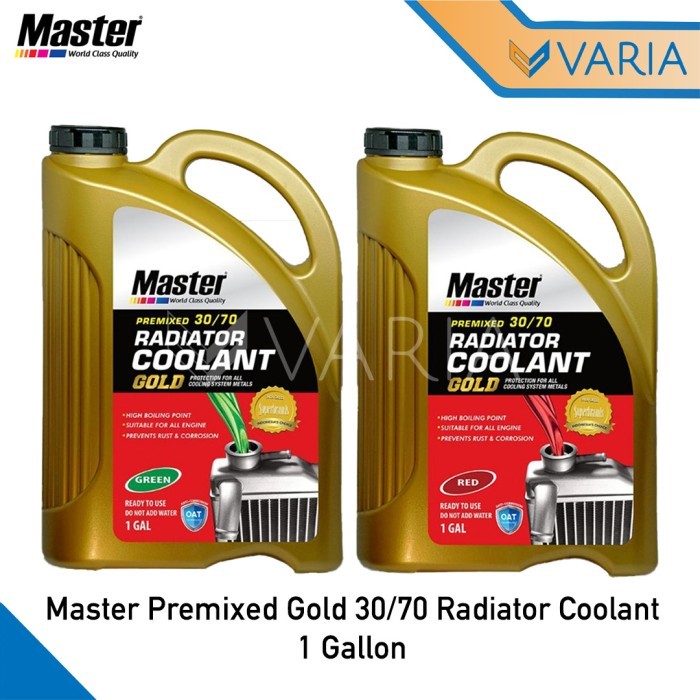 Jual Master Radiator Coolant Premixed Gold 30/70 1 Gallon Cairan Air ...