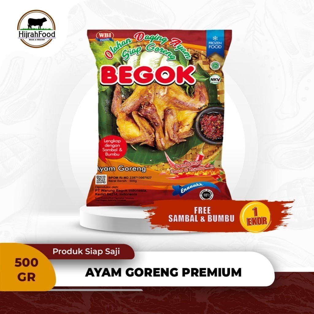 Jual Begok Ayam Goreng Premium Lengkap Dengan Sambal dan Bumbu 500 gr ...