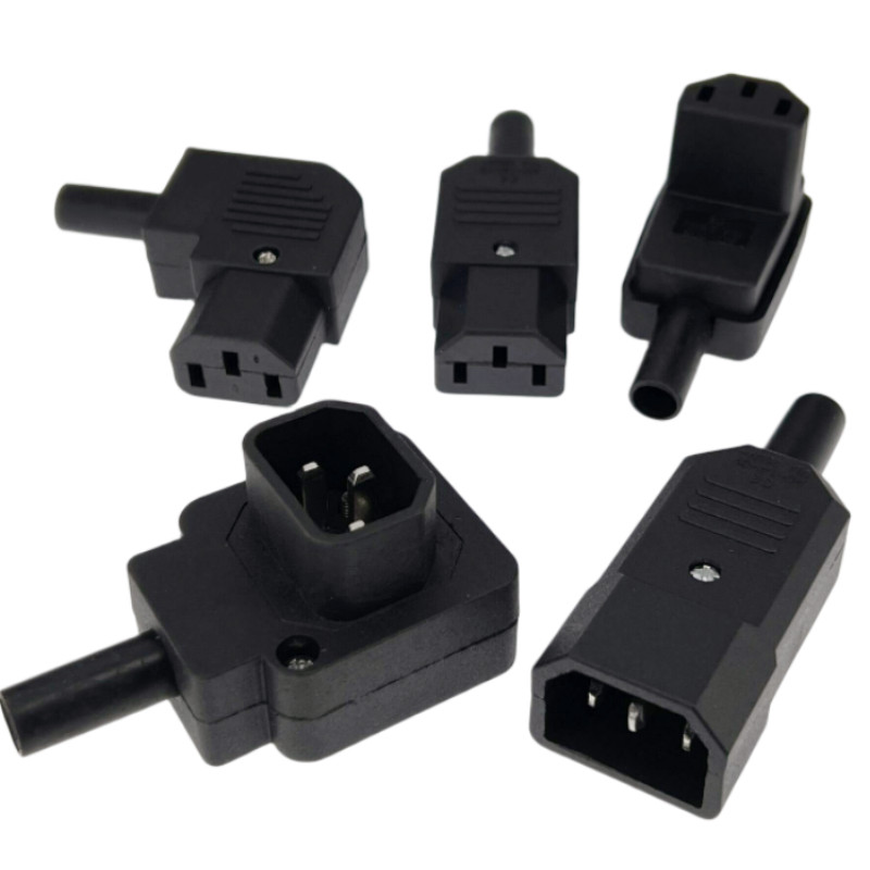 Jual Black Elbow C15 C13 C14 Power Cord Wiring Power Plug Assemble IEC ...