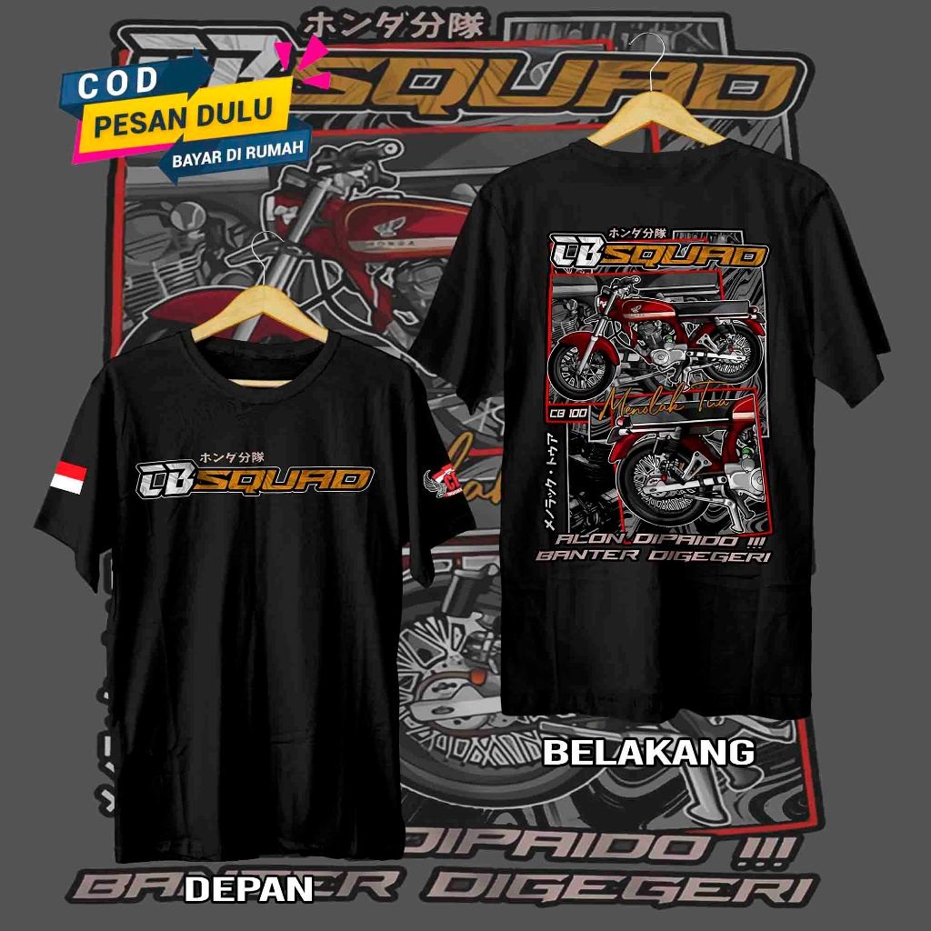 Jual Kaos Racing Honda CB 100 Squad Menolak Tua Baju Distro Motor Herex Honda Gank Tshirt ...