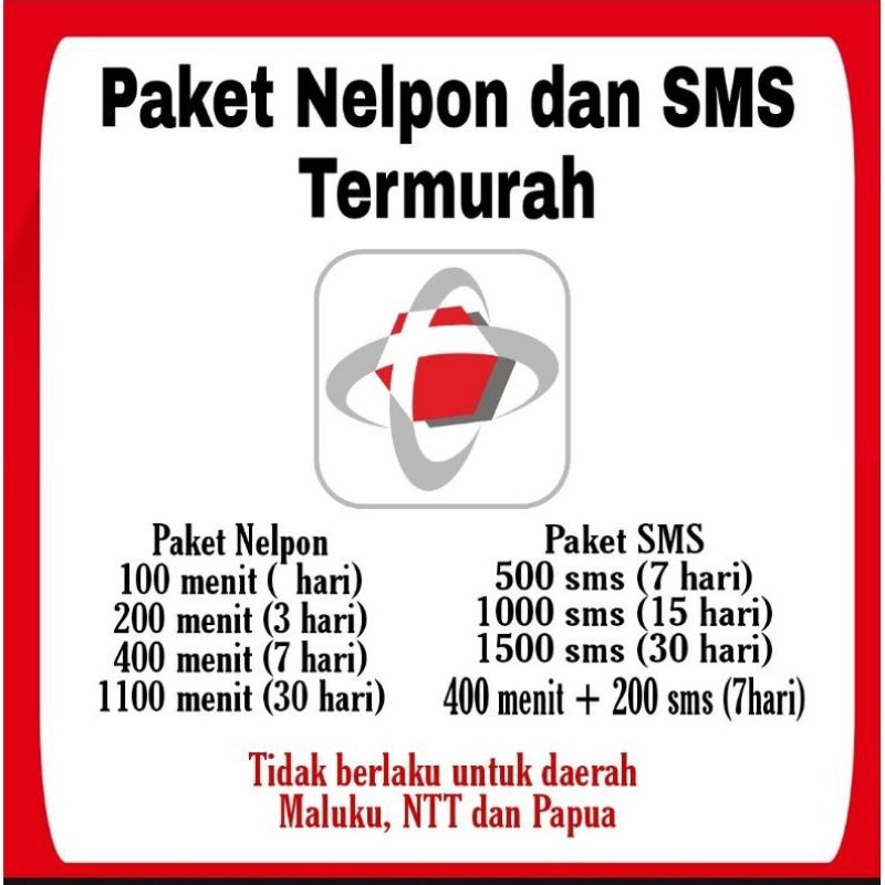 Jual Paket Nelpon dan SMS telkomsel 1 3 7 30 hari 1100 menit 200 400 ...