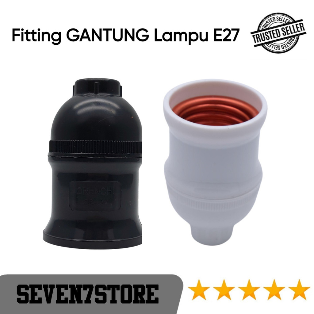 Jual Fitting Gantung Hitam Putih Orenchi Fitting Lampu E27 | Shopee Indonesia