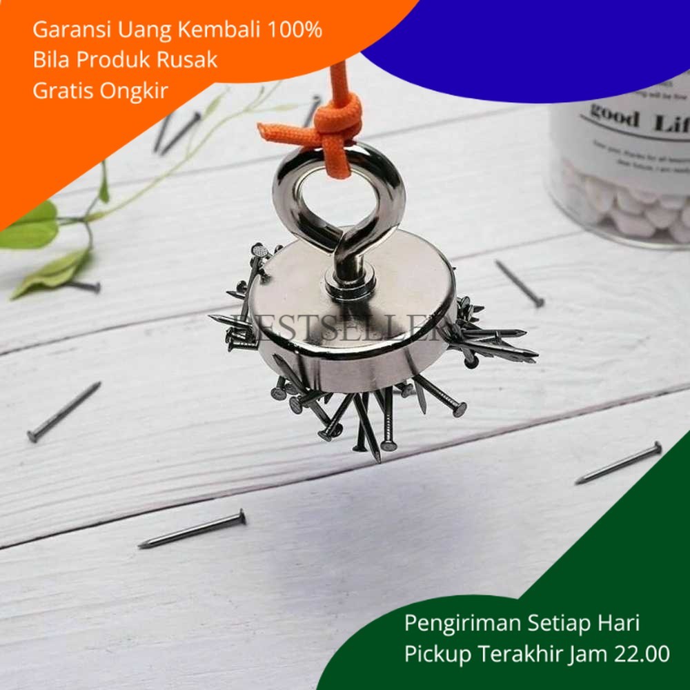 Jual Magnet Fishing Kuat Neodymium 2 dua sisi 48mm Angkat Beban Mancing ...