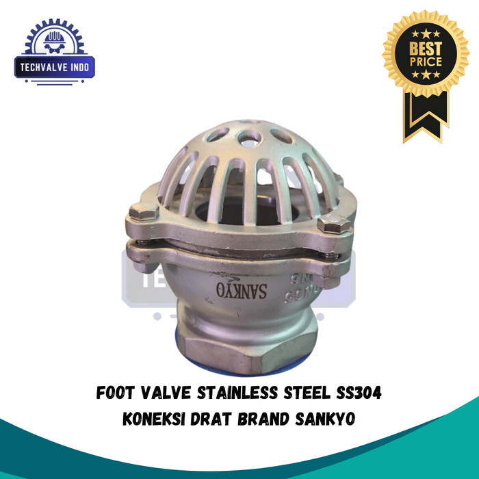 Jual FOOT VALVE 3" INCH / DN80 STAINLESS STEEL SS304 KONEKSI DRAT ...