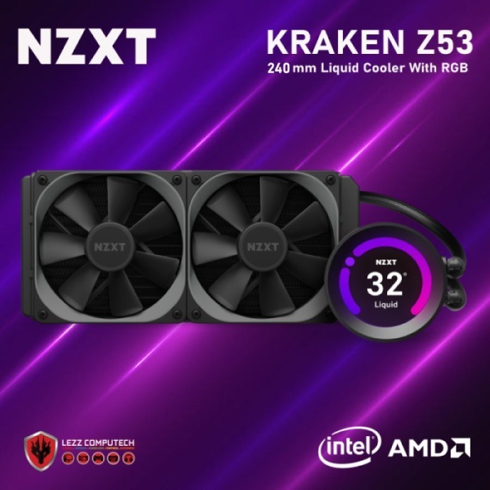 Jual NZXT KRAKEN Z53 - 240mm AIO Liquid Cooler RGB with LCD Display ...