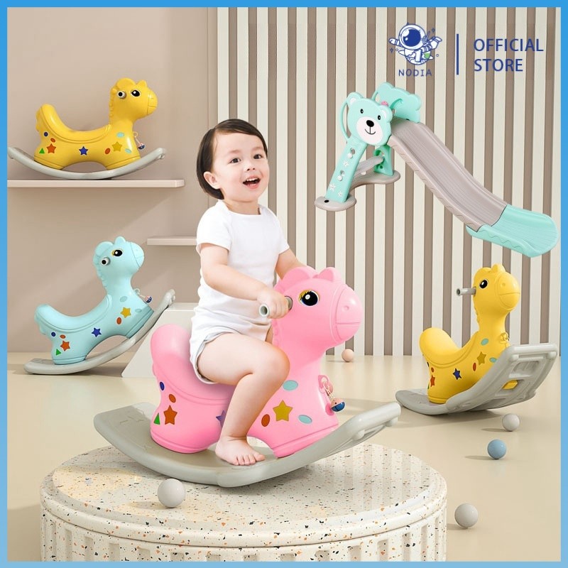 Jual NODIA Molion Mainan Kuda Goyang Seluncuran Anak Dengan Musik Kursi ...