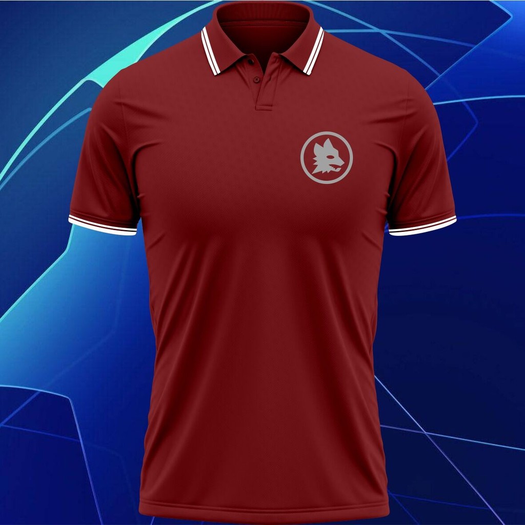 Jual BAJU POLO KERAH JERSEY BOLA AS ROMA HOME AWAY 3RD 2024 2025 SILVER ...