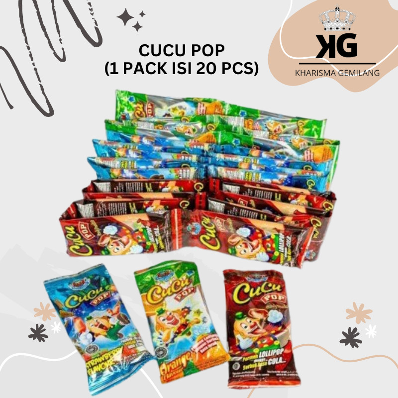 Jual KG - PERMEN CUCU POP (1 PACK ISI 20 PCS) Permen Lolipop Manis Anak Dewasa Murah | Shopee ...