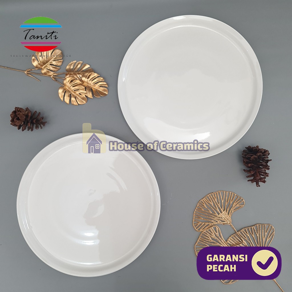 Jual TANITI Piring Keramik Makan PIZZA POLOS PASTA 10,5 Inch 27 Cm ...