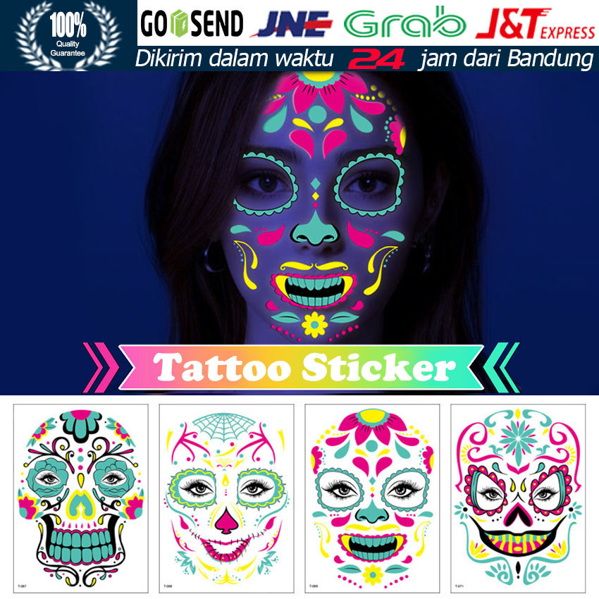 Jual Stiker Tato Cahaya Halloween / Face Sticker Glow In The Dark ...