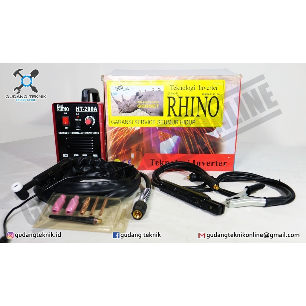 Jual Mesin Las Argon TIG Black Rhino HT-200 Trafo Las Inverter | Shopee ...