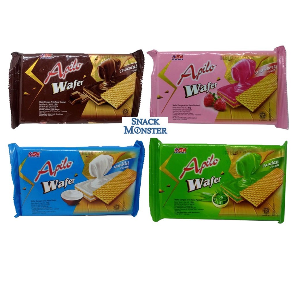 Jual Apilo Wafer Block Coklat, Strawberry, Vanilla, Pandan - Netto 70 ...