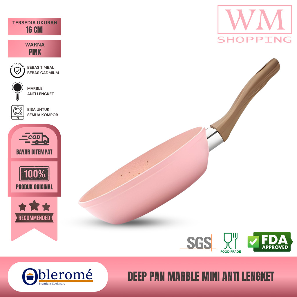 Jual WMSHOPPING - OBLEROME Deep Pan Marble Granite Mini 16Cm Wajan ...