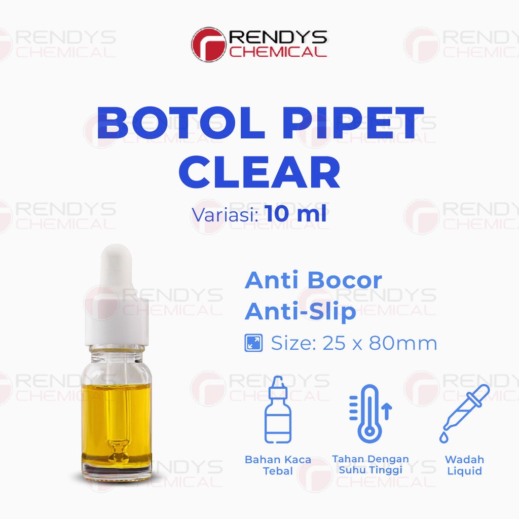 Jual Botol Pipet Kaca Tebal Bening 10ML / Clear Glass Bottle Pipette 10 ...
