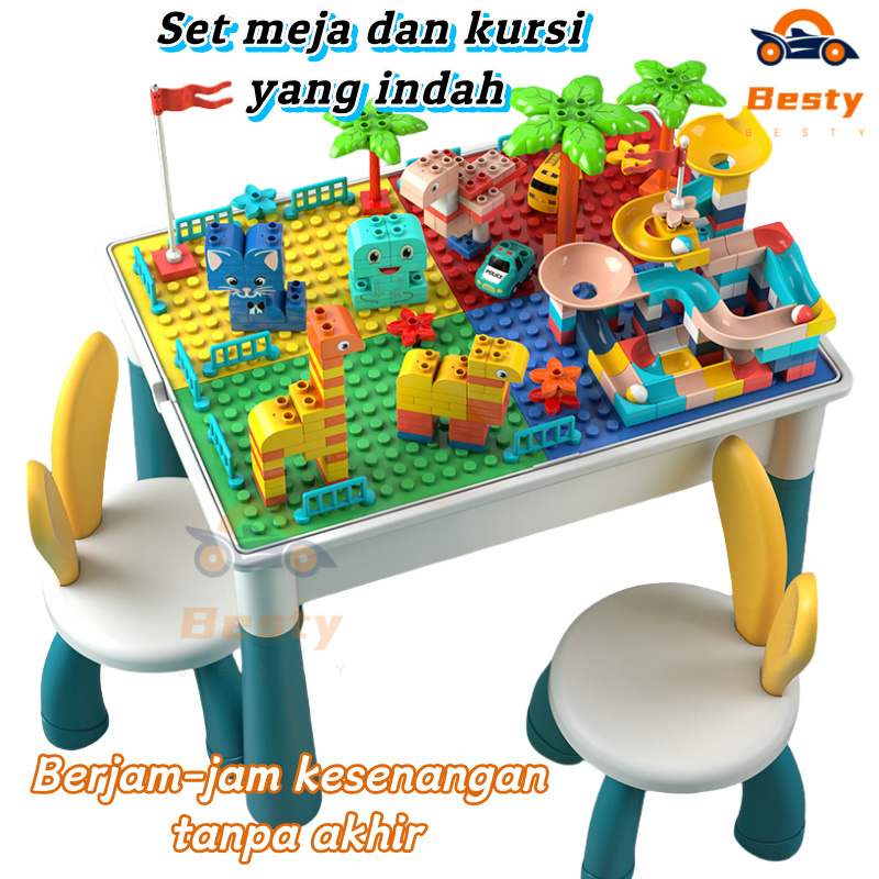 Jual Besty Meja Anak Multifungsi/Mainan Meja Balok/Mainan Anak Block ...