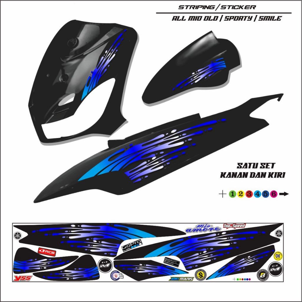 Jual VARIASI STIKER / VARIASI MIO SMILE STIKER STRIPING MOTIF BARU ...