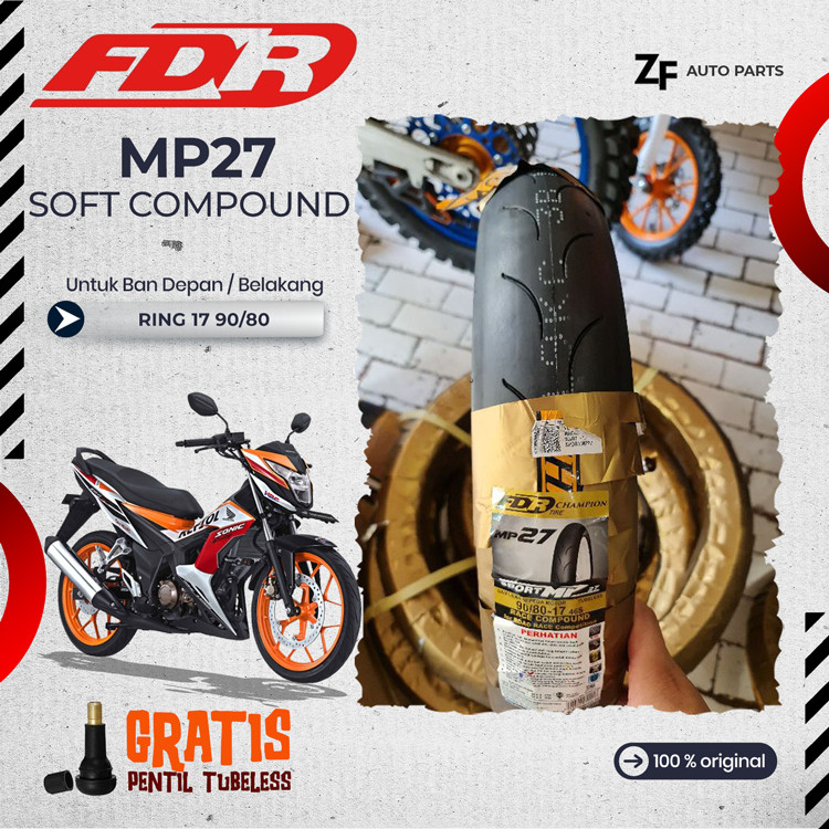 Jual SEPASANG/ SATUAN BAN MOTOR BEBEK FDR MP27 Ring 17 DEPAN BELAKANG TUBELESS SOFT COMPOUND ...