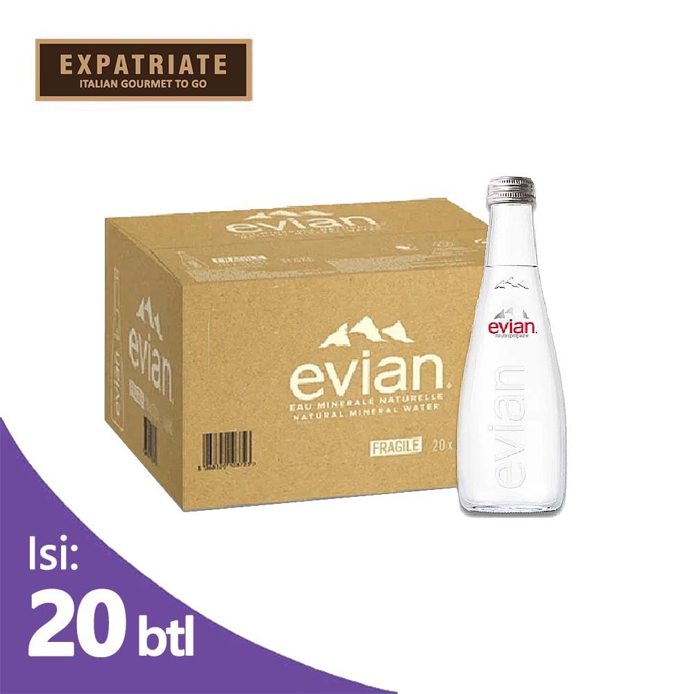 Jual Evian Natural Mineral Water Glass 330ml (20pcs) | Shopee Indonesia