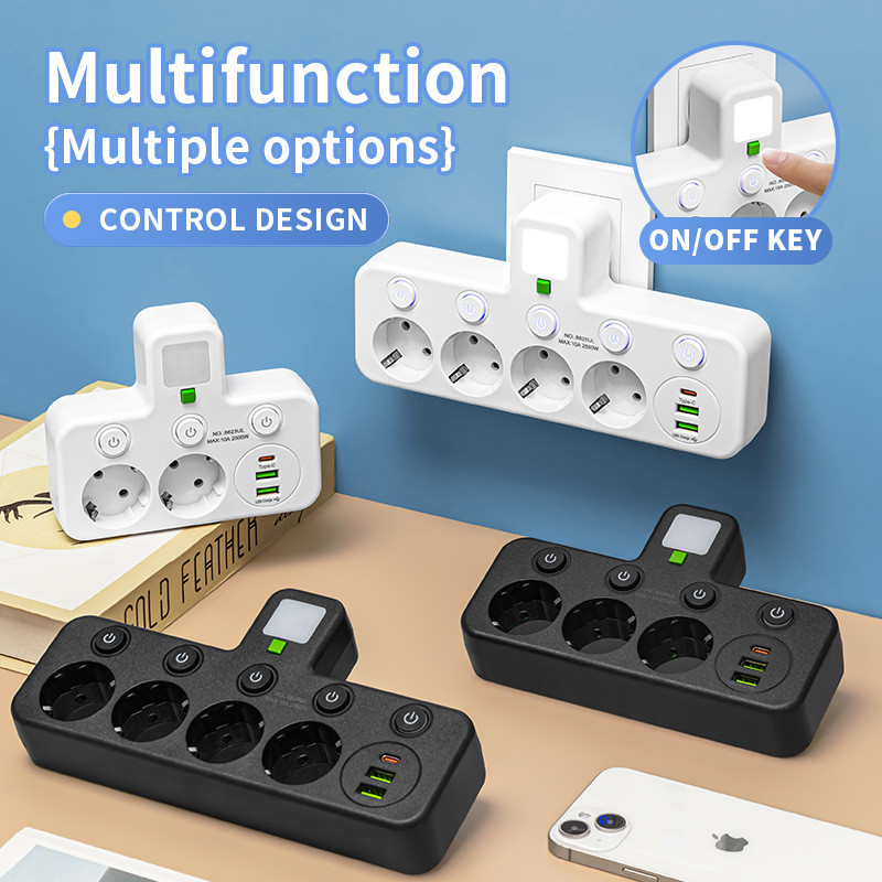 Jual Stop Kontak Power Strip EU Plug Multi Outlets 2/3/4/5 Lubang Type ...