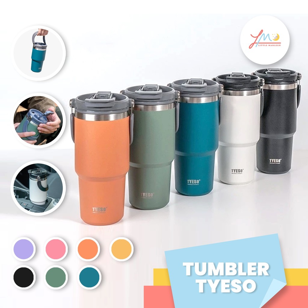 Jual TYESO Tumbler Coffee Mug Stainless Steel Thermos Flask Double Vacuum Insulated 600-1200 ml ...