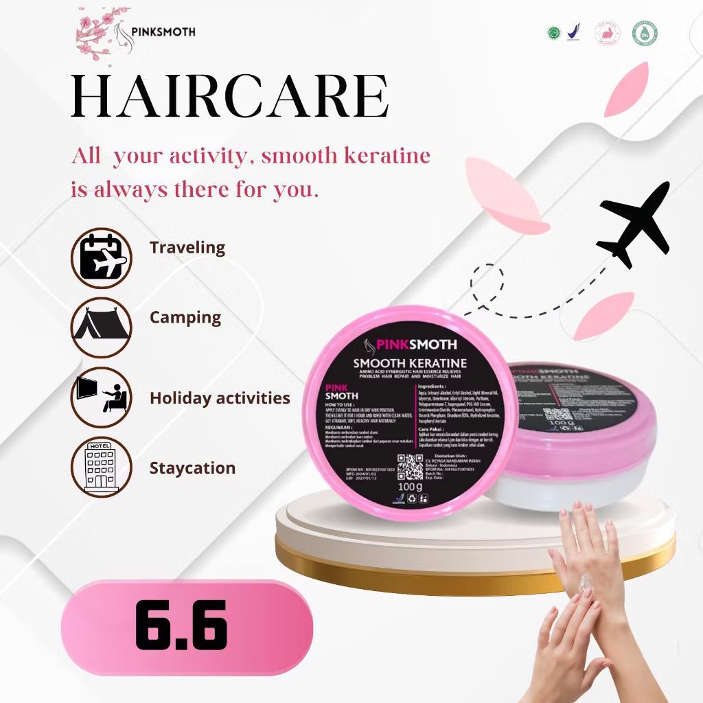 Jual PELURUS RAMBUT [BPOM] PINK SMOTH SMOTING KERATIN RAMBUT 100ML ...