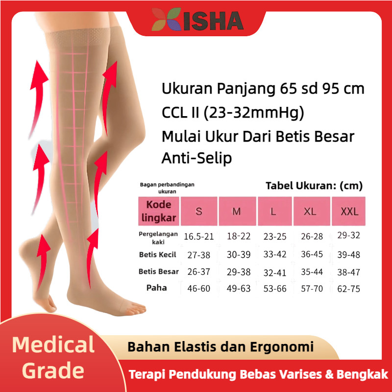 Jual Kaos Kaki Stocking Varises Kompresi Medis CCL 2 Terapi Tekanan Vena Kaki Bengkak ...