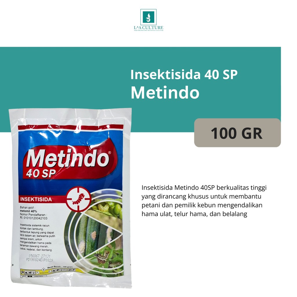 Jual Insektisida Metindo 40SP 100 Gram Bahan Aktif Metomil 40% ...