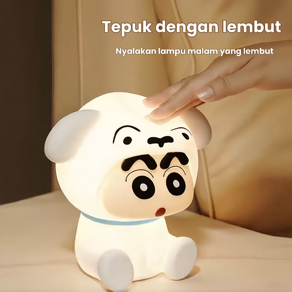 Jual Douuob Lampu Malam Crayon Shin Chan Lampu Led Silikon Lembut Touch ...