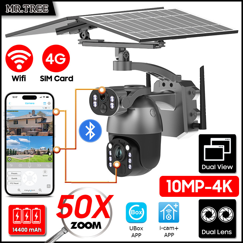 Jual 10MP 4K 50X Optical Zoom Video Solar Camera 4G SIM CCTV Outdoor ...