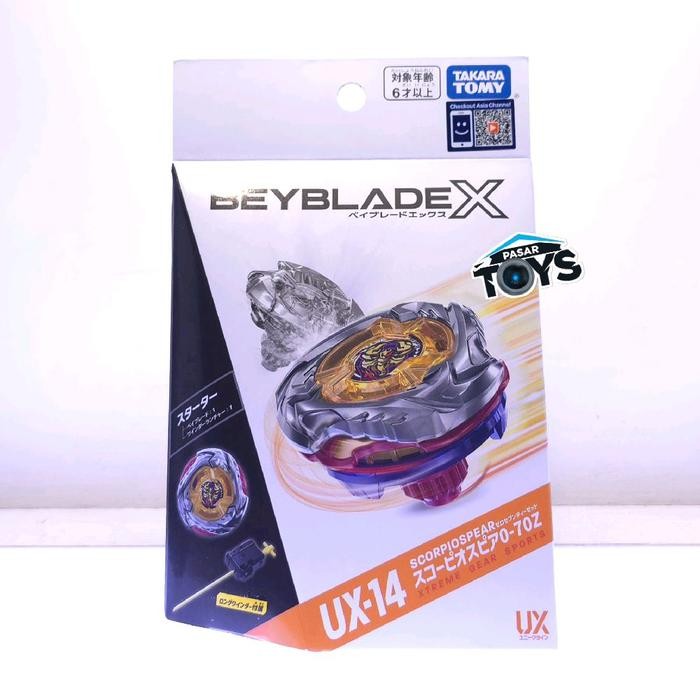 Jual Beyblade X Starter UX-14 Scorpio Spear 0-70Z BeybladeX Takara Tomy ...