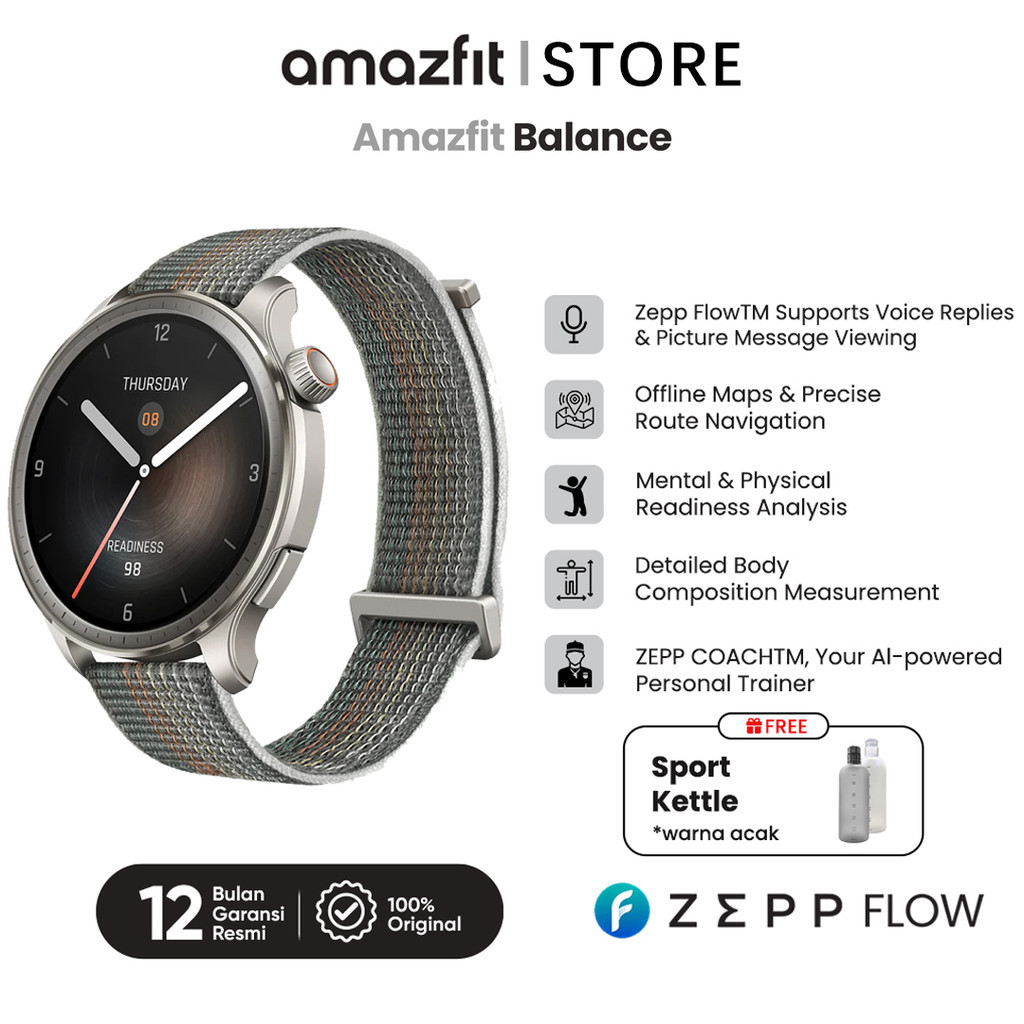 Jual Amazfit Official Balance 46mm SmartWatch Bluetooth Phone Call AI ...