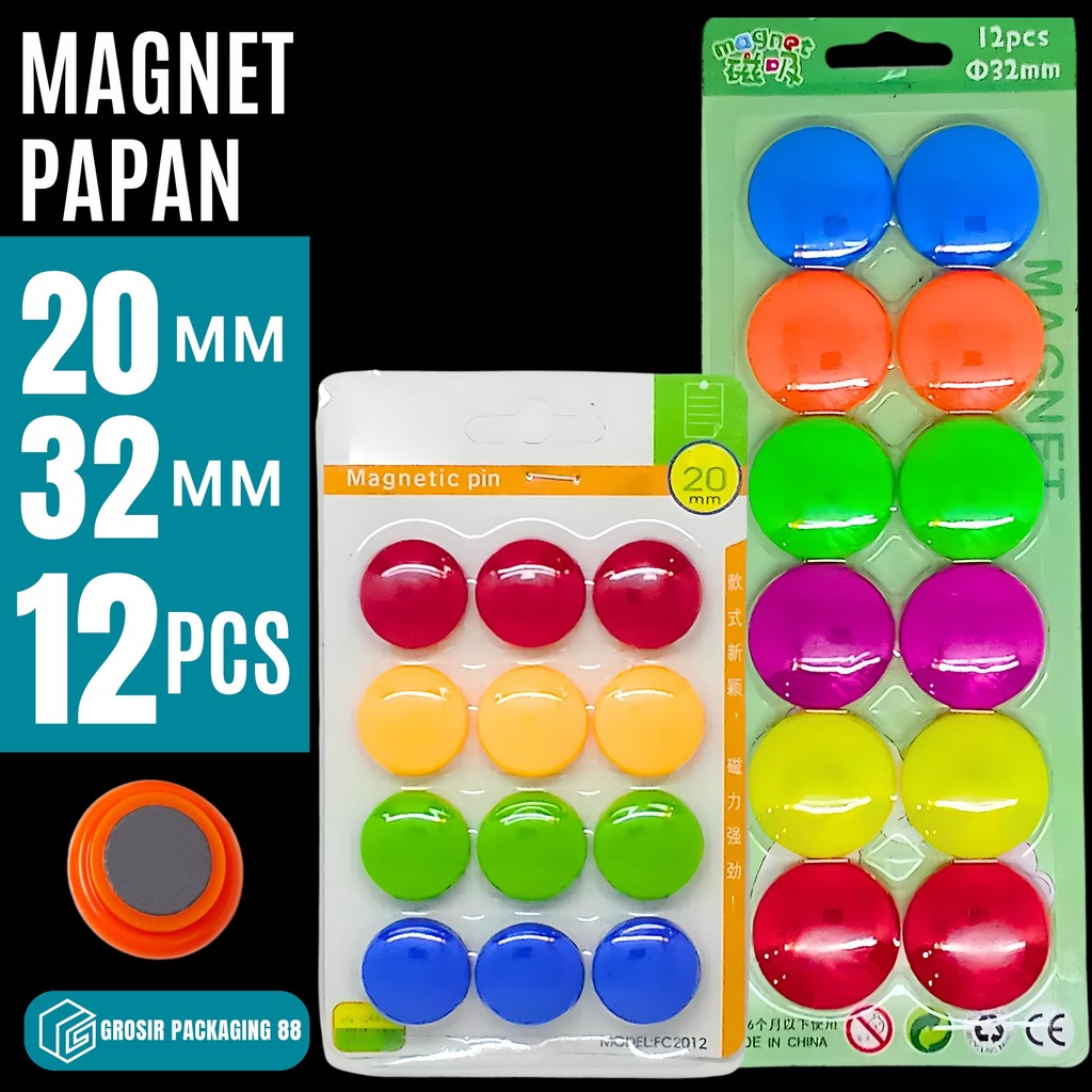Jual 12PCS Magnet Papan Tulis 32MM 20MM Magnetic Besar Kecil Magnet ...