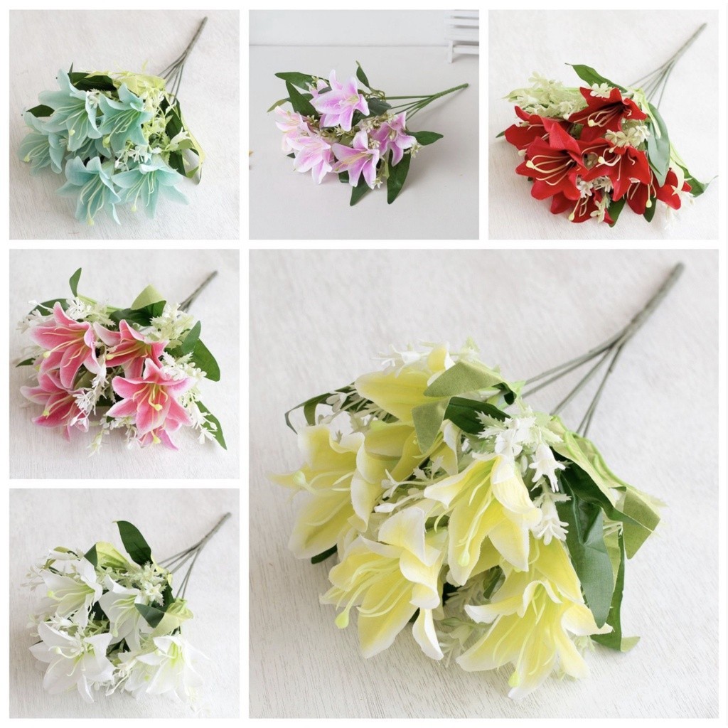 Jual [7 Tangkai] Bunga Lily Sutra Kecil X7 (1 kg isi 25 pcs) | Shopee ...