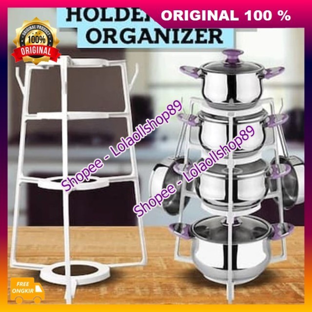 Jual Rak Panci Dan Wajan Organizer Rak Panci 4 Susun Solusi Punya Dapur ...