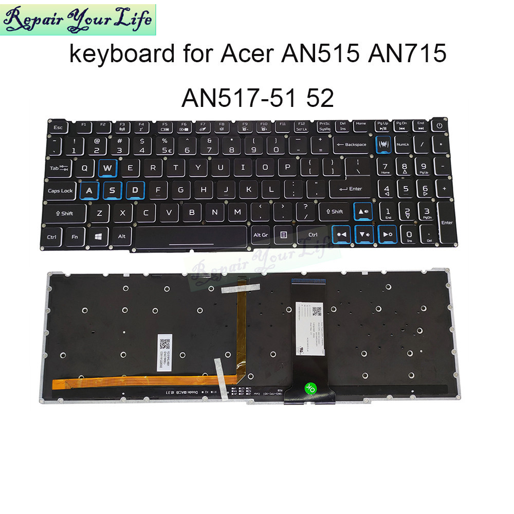 Jual PREORDER PT-BR Brazil US RGB Backlit keyboard For Acer Nitro AN515 ...