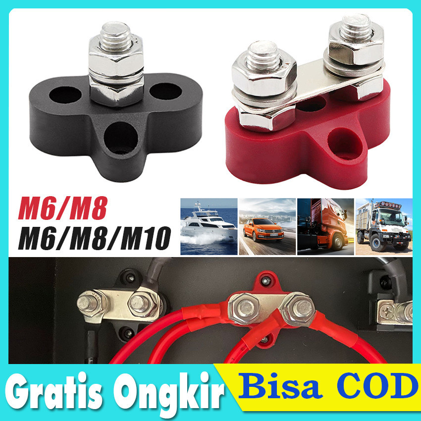 Jual M6/M8 Terminal Block Studs DC12V24V Junction Block Bus Bar | Shopee Indonesia