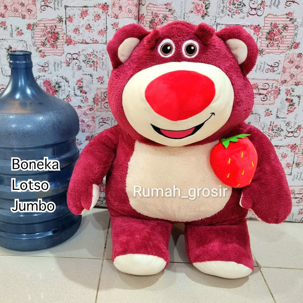 Jual Boneka Lotso Strawberry Jumbo Viral Bear Strawberry Toy Beruang ...