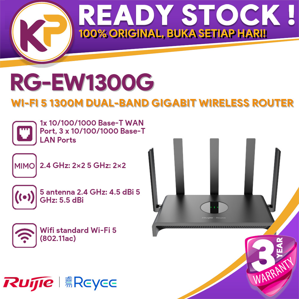 Jual RUIJIE REYEE RG-EW1300G WI-FI 5 1300M DUAL-BAND GIGABIT WIRELESS ...