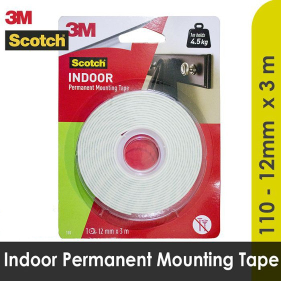 Jual Double Tape 3M Scotch 110 12 MM X 3 M Indoor Mounting Tape ...