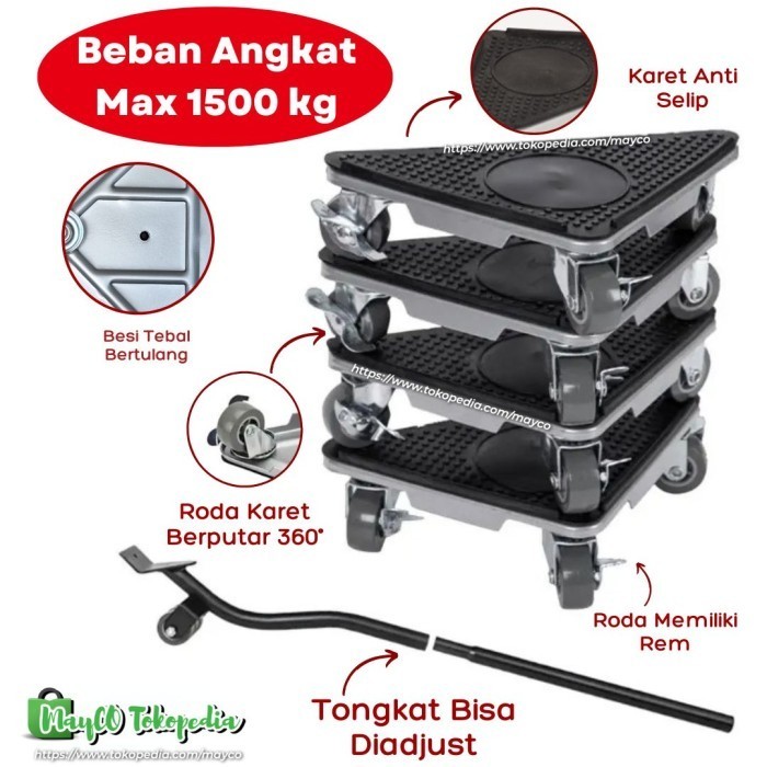 Jual Roda Alat Bantu Pemindah Angkat Barang Perabot Furniture Berat ...