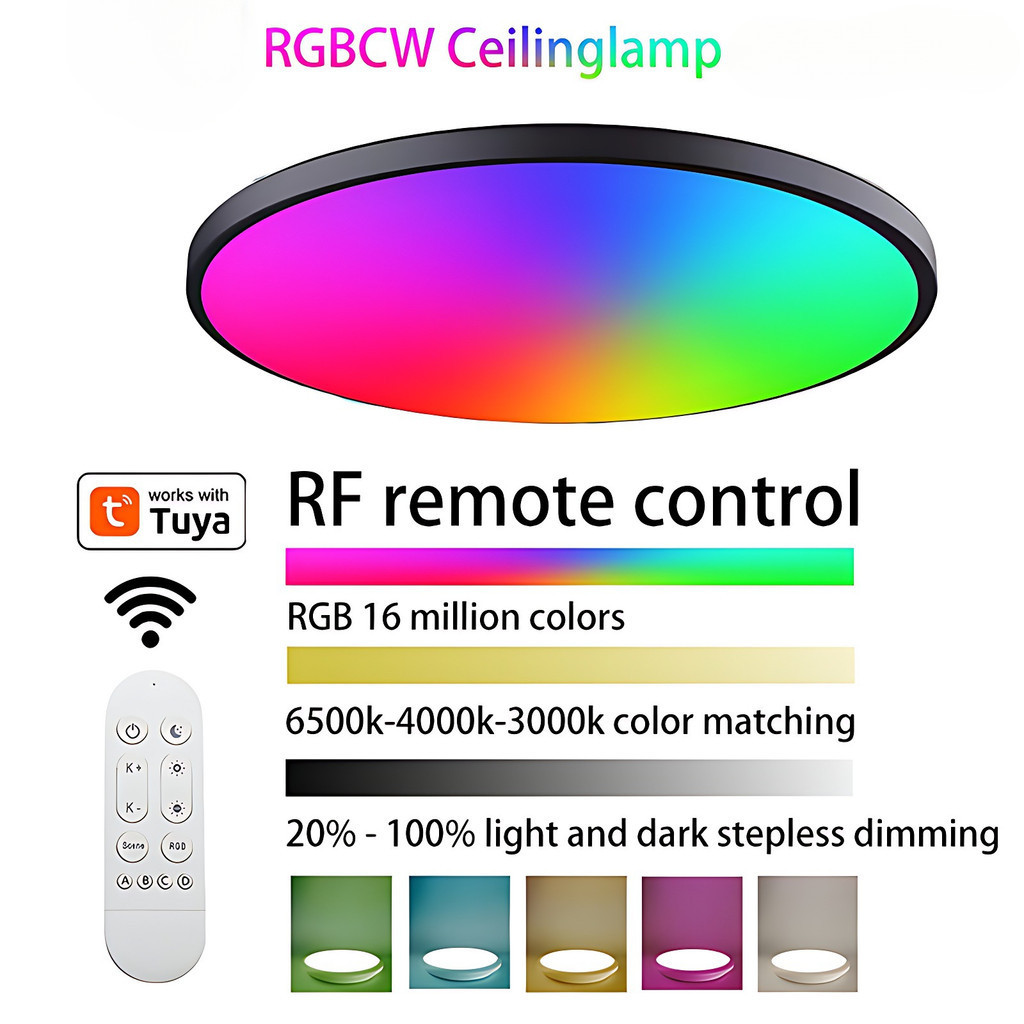 Jual Lampu Langit-langit WiFi Pintar Tuya Remote,Lampu Plafon Peredupan ...