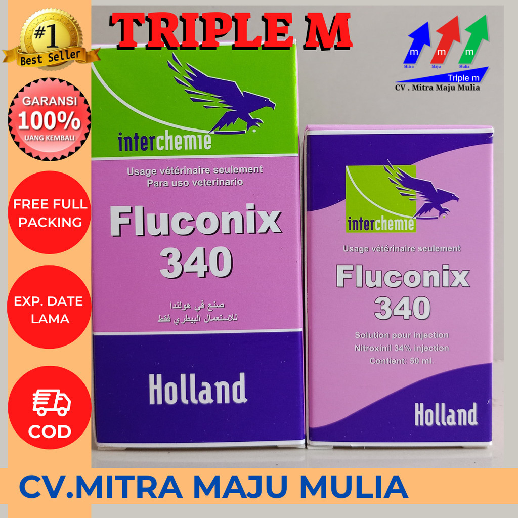Jual FLUCONIX 340 100 ml & 50 ml MMM Obat Cacing Hati Sapi, Kambing ...