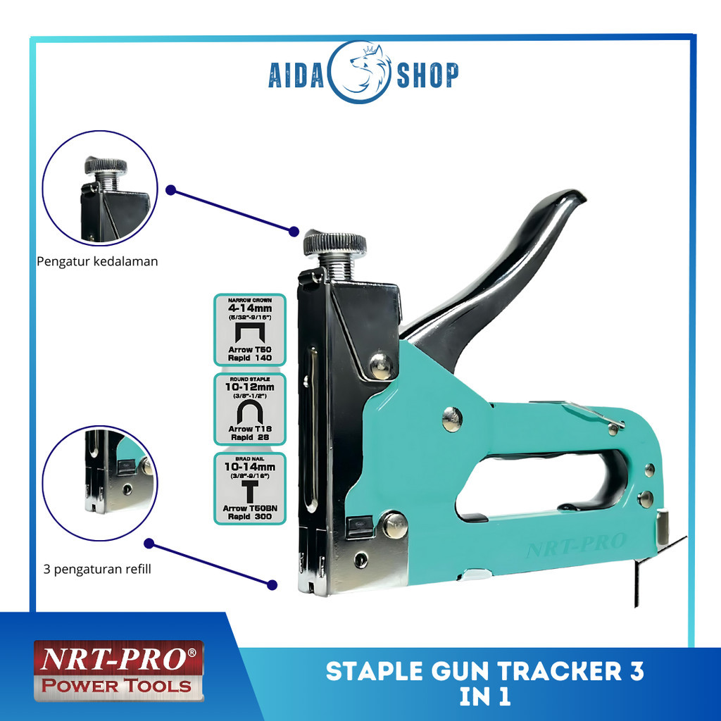 Jual Staples Gun NRT Pro 3 In 1 Hand Tacker Staples Tembak Hekter ...