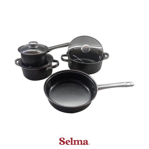 Jual Selma Set 7 Pcs Leo Alat Masak Marble - Hitam Cookware Set ...