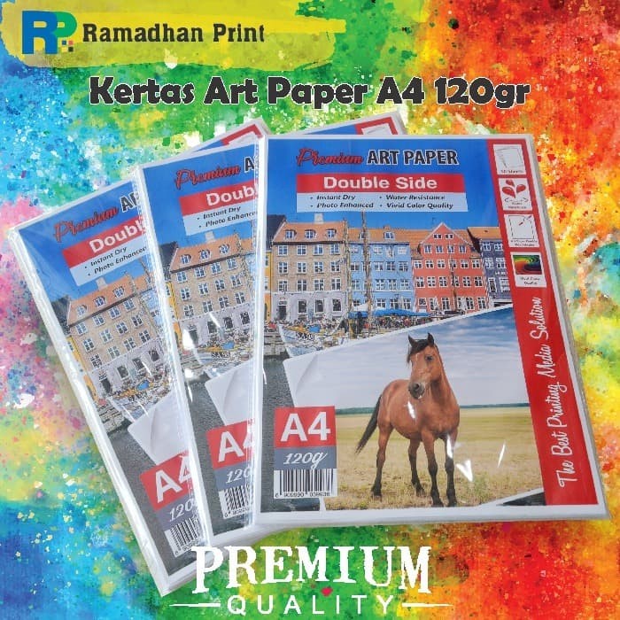 Jual Kertas Art Paper Double Side A4 120gsm, ArtPaper Printer A4 50pcs ...