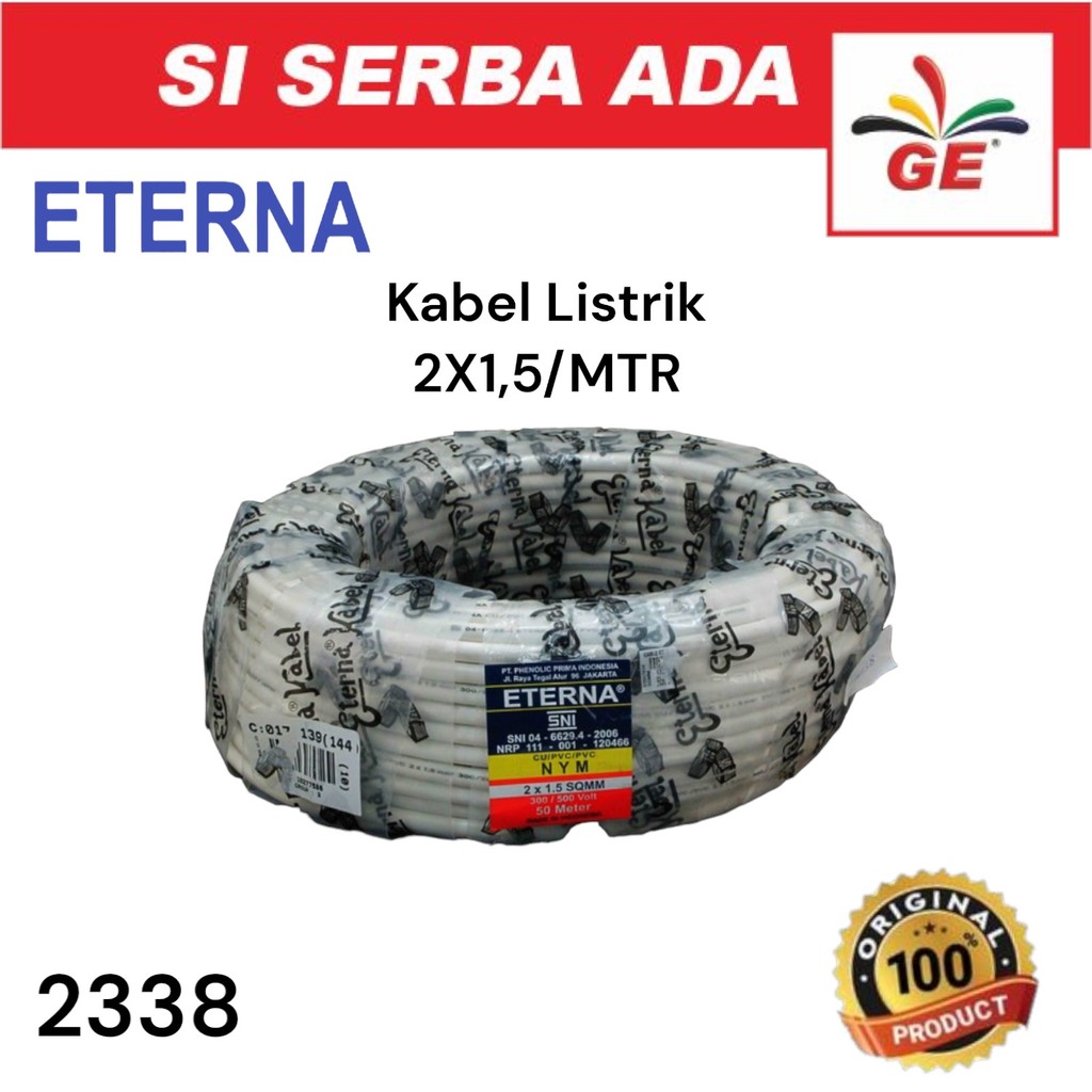 Jual ETERNA Kabel NYM 2X1.5mm 2338 | Shopee Indonesia