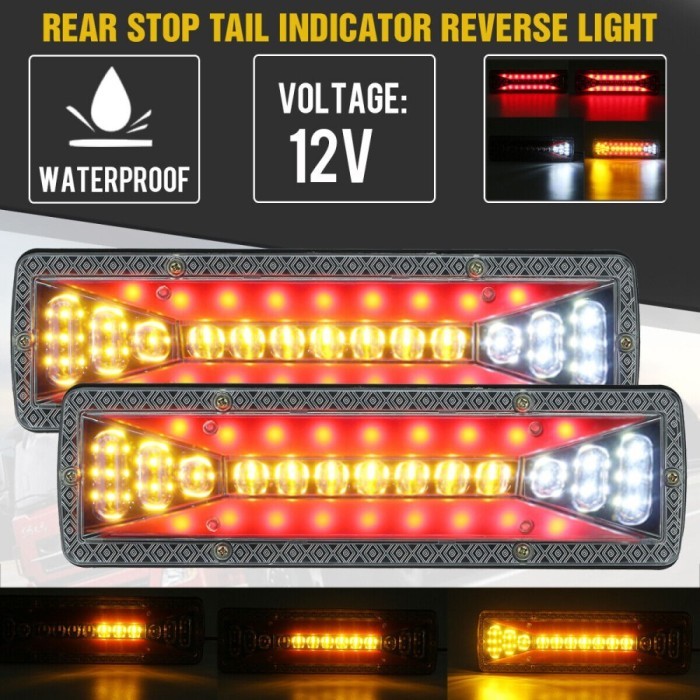 Jual Isi 2 Pcs Lampu Rem Stop Lamp LED Model Running 12V Waterproof ...