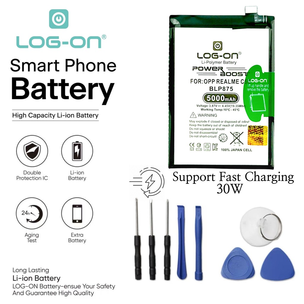Jual Baterai Log on BLP875 Untuk Realme C55 / Realme 9 5G Speed Edition ...